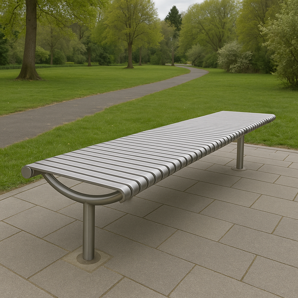 1750mm Rockingham Compact Steel Bench – Sleek, Heavy-Duty Seating for